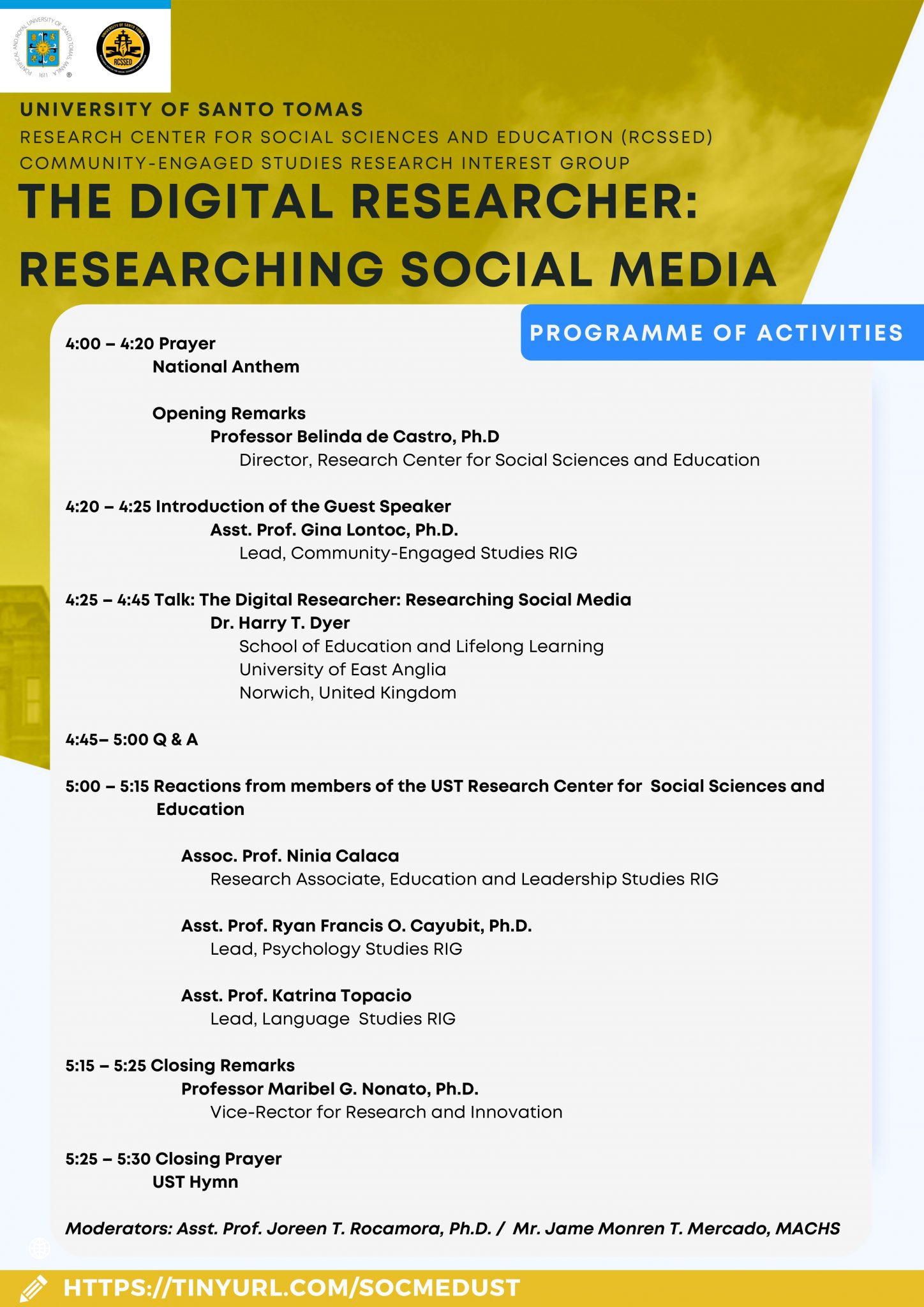 The Digital Researcher: Researching Social Media – UST – RCSSED